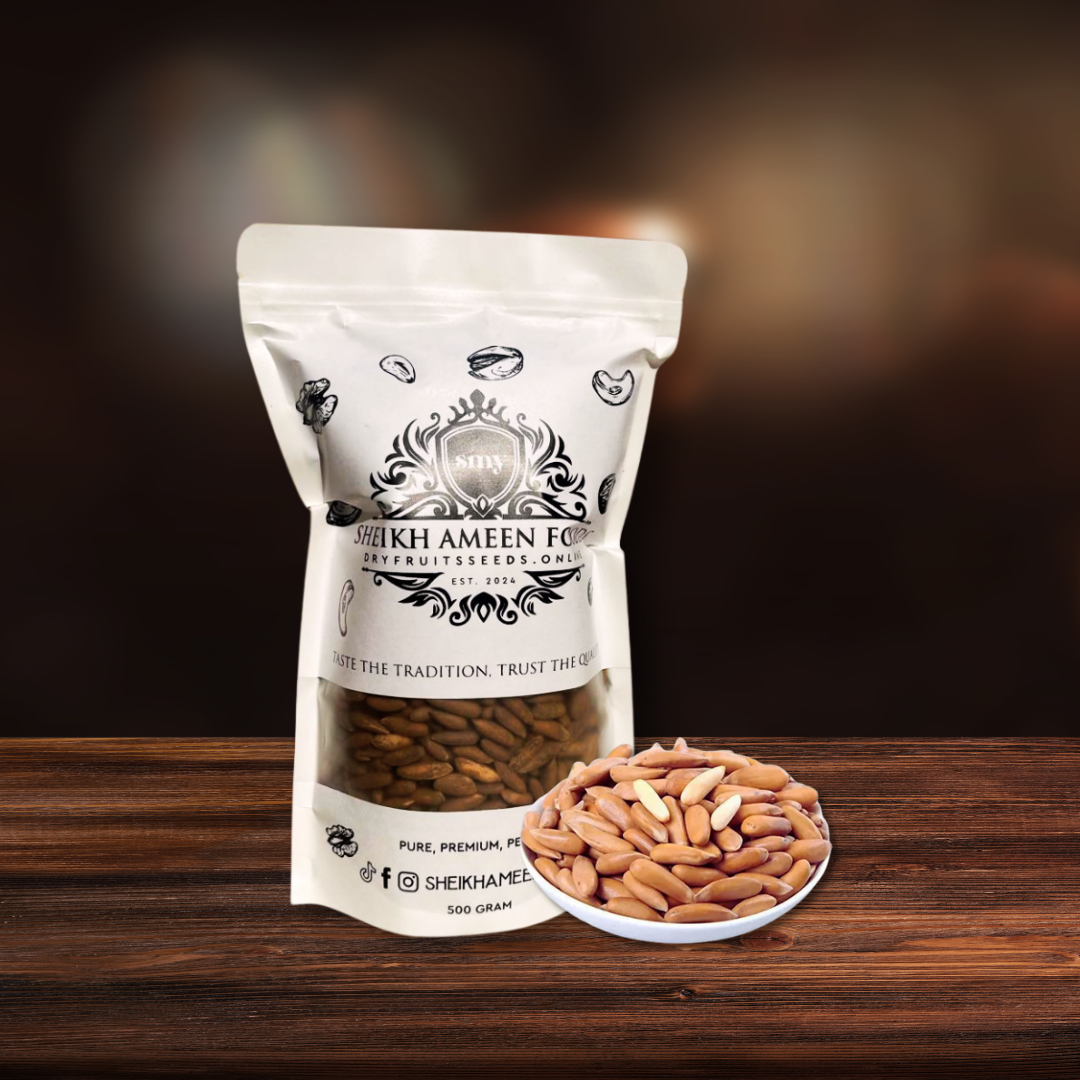 Premium Pine Nuts (Chilgoza) | Shaikh Ameen Foods – Dry Fruits Seeds